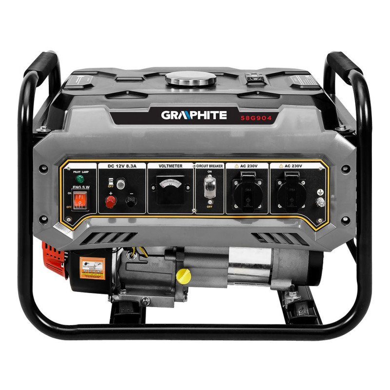GRAPHITE Gasoline generator, 230V (1 phase), 2/2.2kW, manual starter ...
